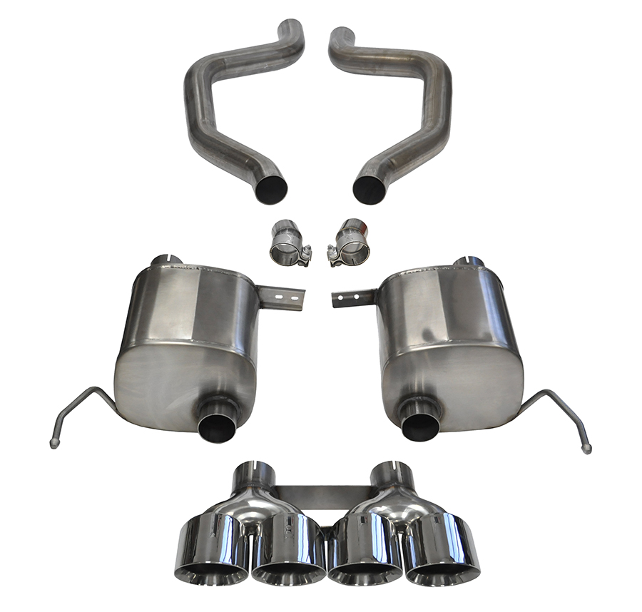 CORSA C7 Corvette ZO6 Track Axle Back Xtreme Quad 4.5 Polished Tips 2015